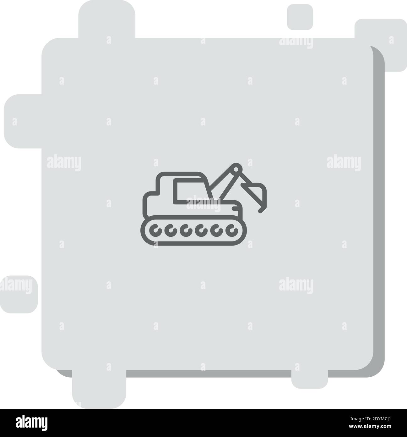 excavator facing right vector icon modern simple vector illustration ...