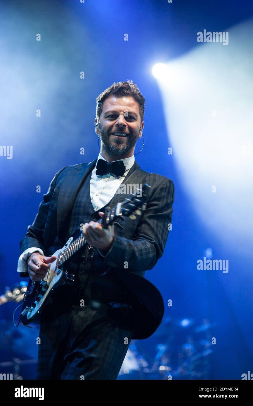 Christophe Mae performs live on stage as part of the 'LH Tour' concert ...