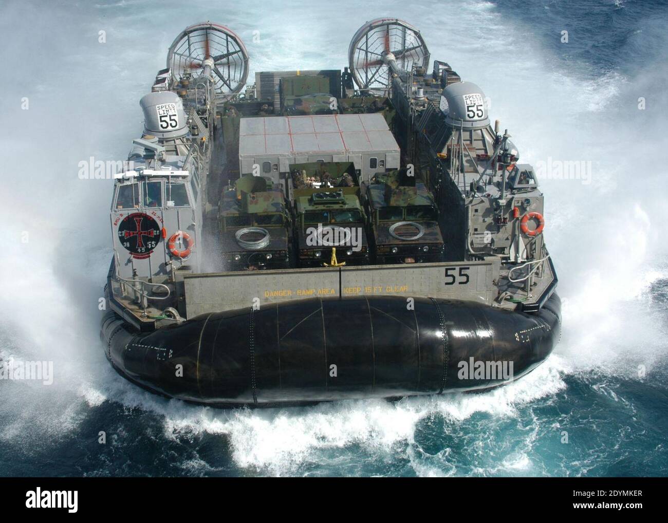 LCAC-55 maneuvers to enter the well deck Stock Photo - Alamy