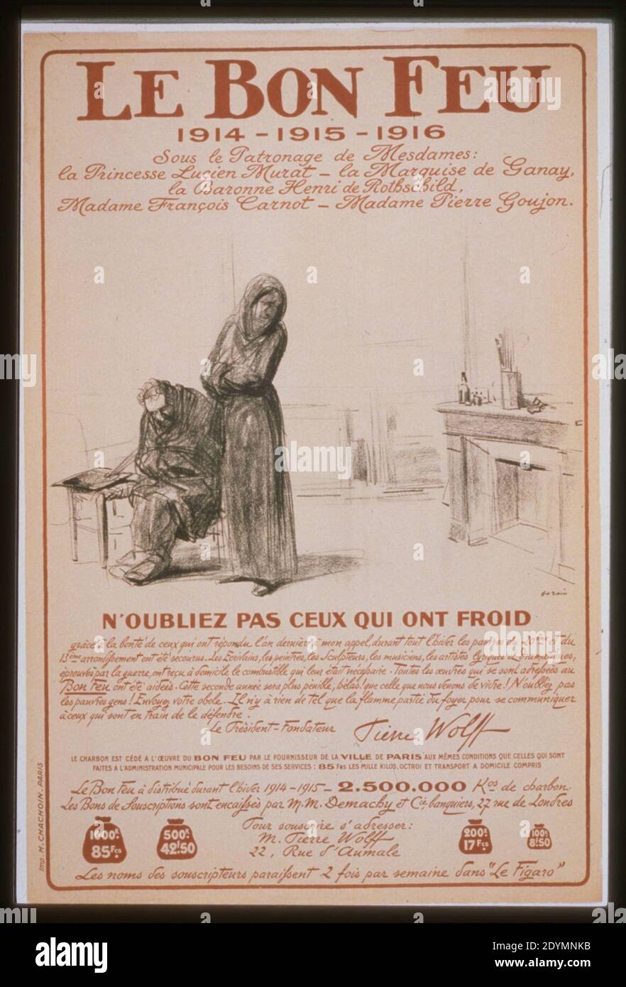 Le bon feu 1914-1915-1916. N'oubliez pas ceux qui ont froid Stock Photo ...