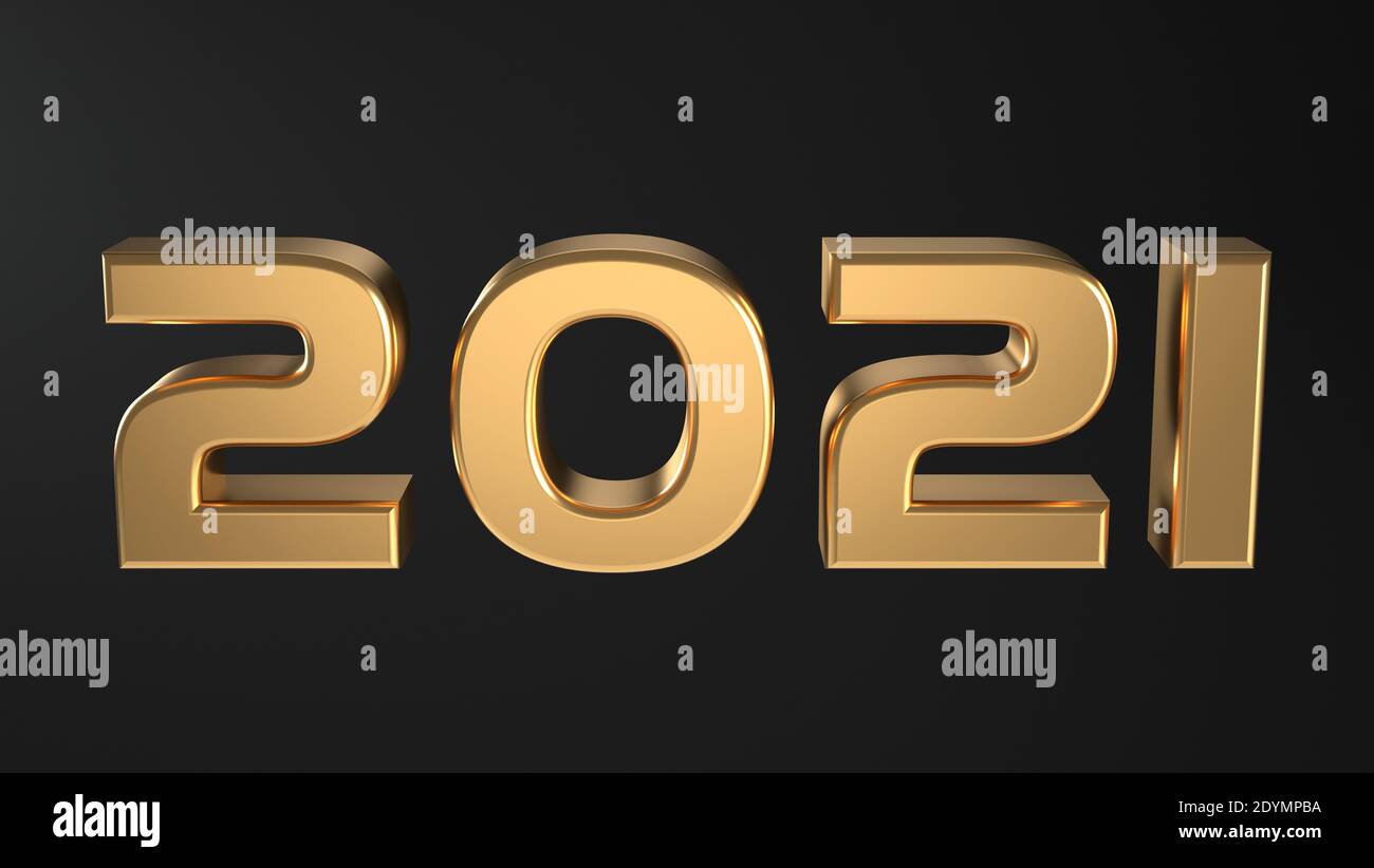 2021 3d golden number hi-res stock photography and images - Alamy
