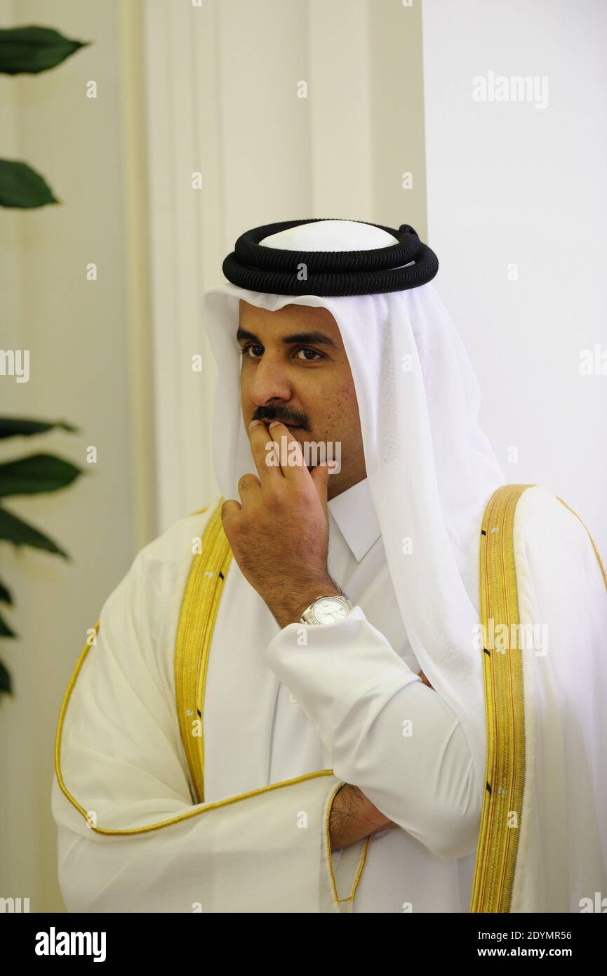Sheikh Tamim Ben Hamad Al Thani.French President Francois Hollande ...