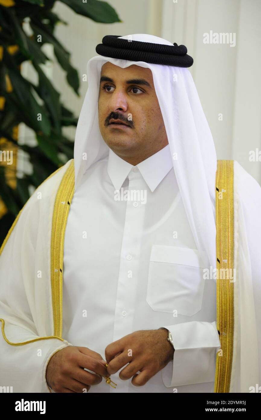 Sheikh Tamim Ben Hamad Al Thani.French President Francois Hollande ...