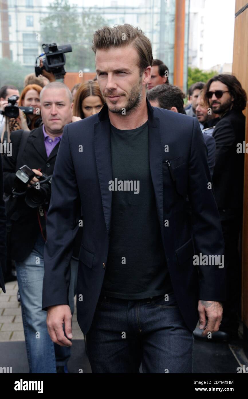 David Beckham attending Louis Vuitton fashion show in Paris, France on ...