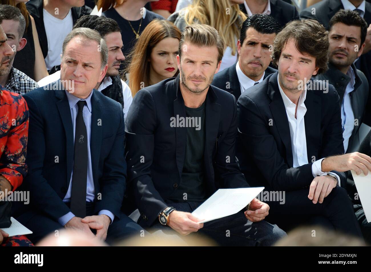 David Beckham attending Louis Vuitton Homme Spring-Summer 2014 Menswear ...