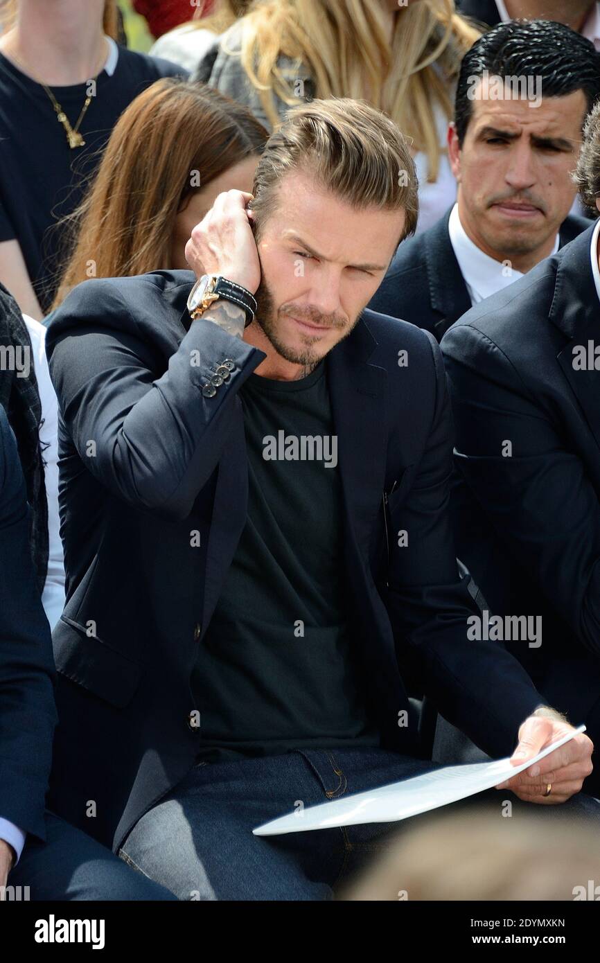 David Beckham attending Louis Vuitton Homme Spring-Summer 2014 Menswear ...