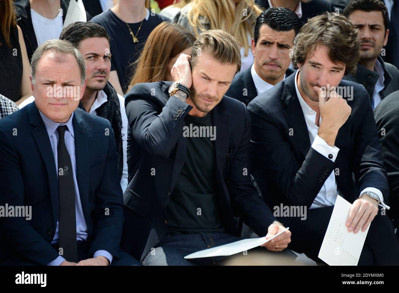 David Beckham attending Louis Vuitton Homme Spring-Summer 2014 Menswear ...