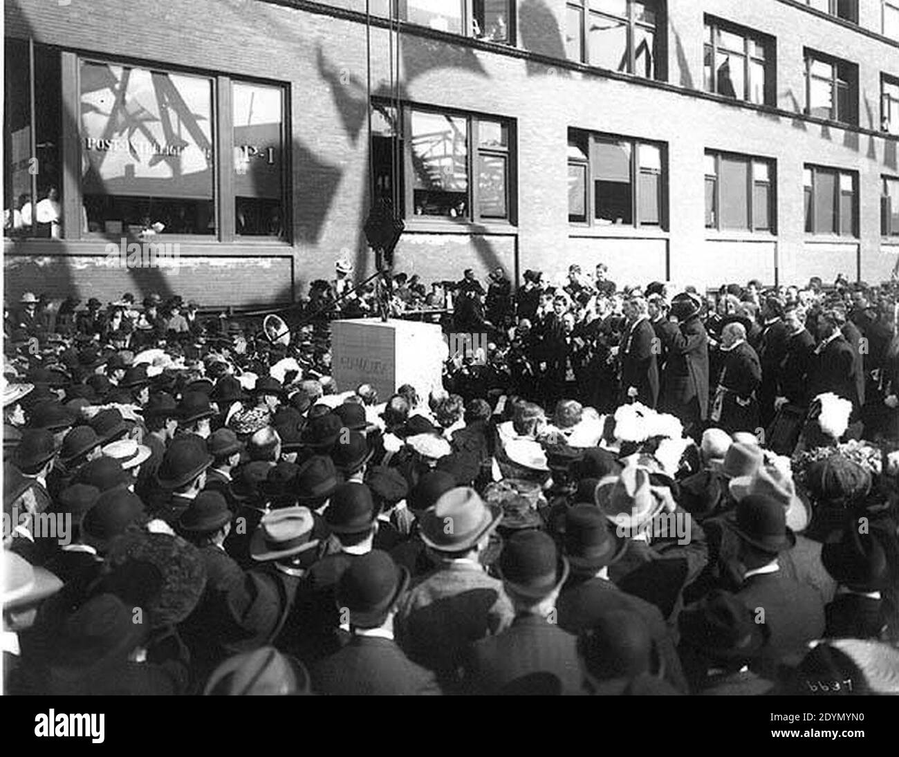 Laying the cornerstone of the Federal Building southeast corner of ...