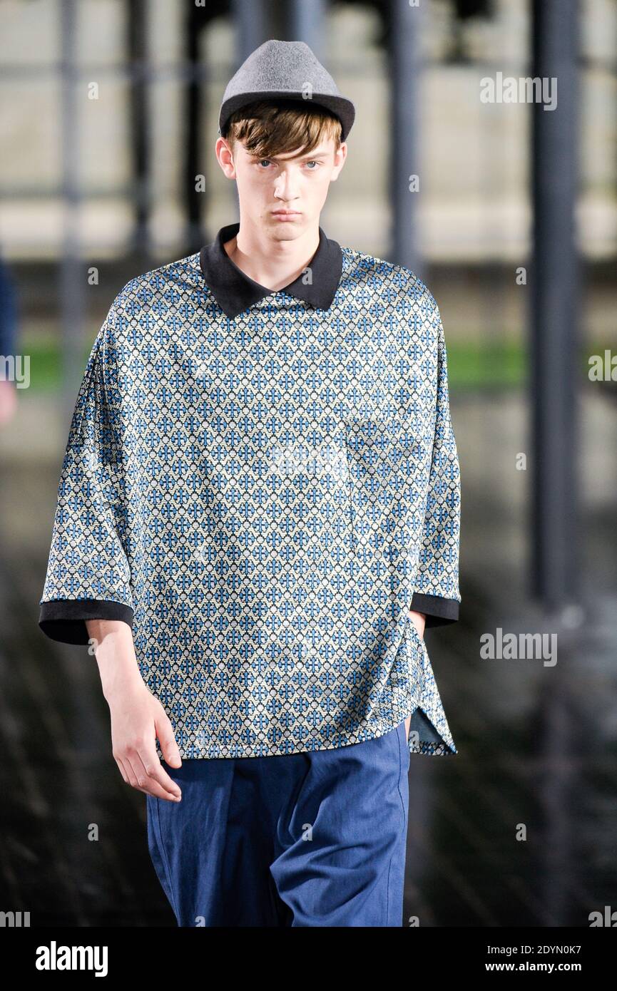 A model displays a creation by designer Bill Gaytten for John Galliano ...