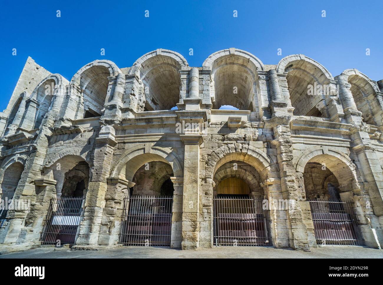 Arènes d'Arles, the Roman amphitheatre in the city of Arles, Bouches-du-Rhône department ...