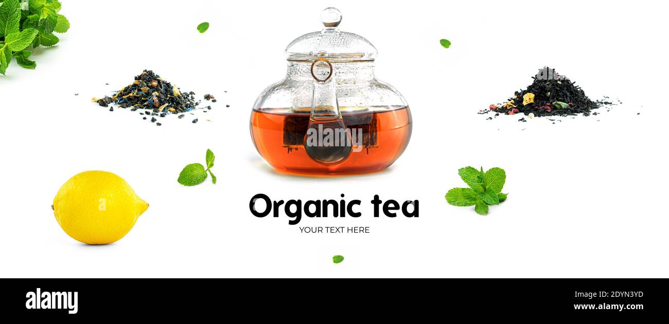 Teapot on white background. Long header banner format. Panorama website ...