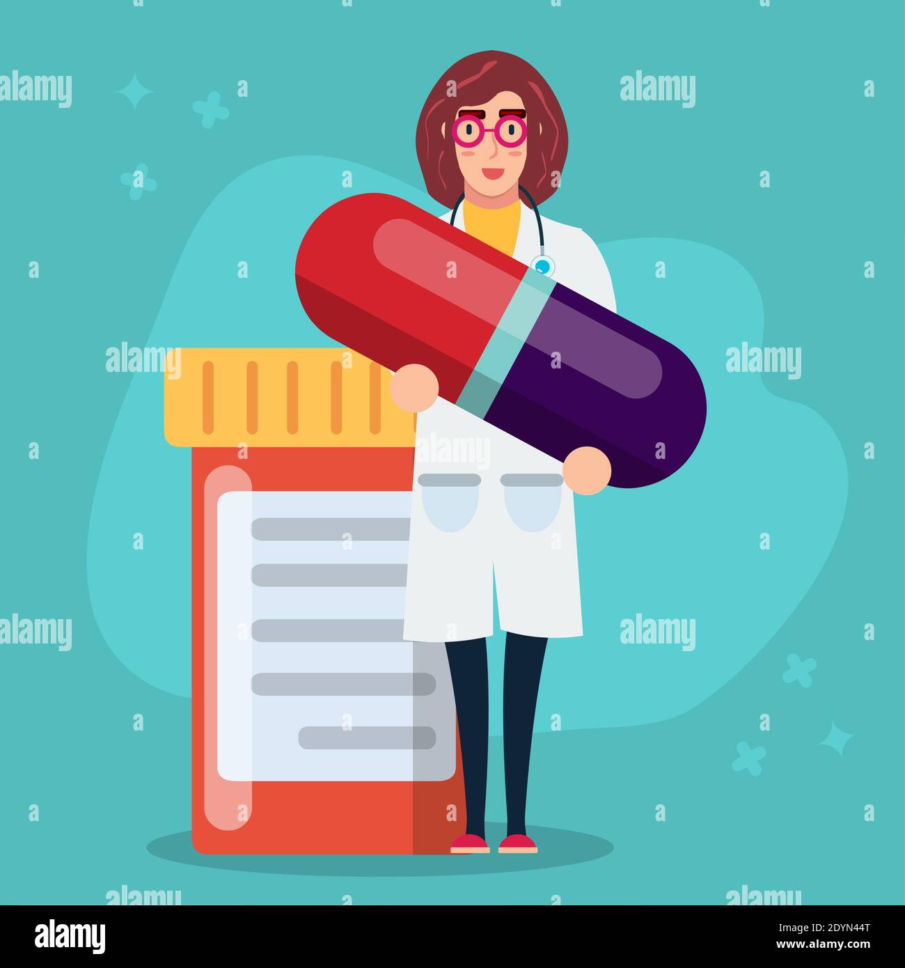 Woman pharmacist girl in Stock Vector Images - Alamy