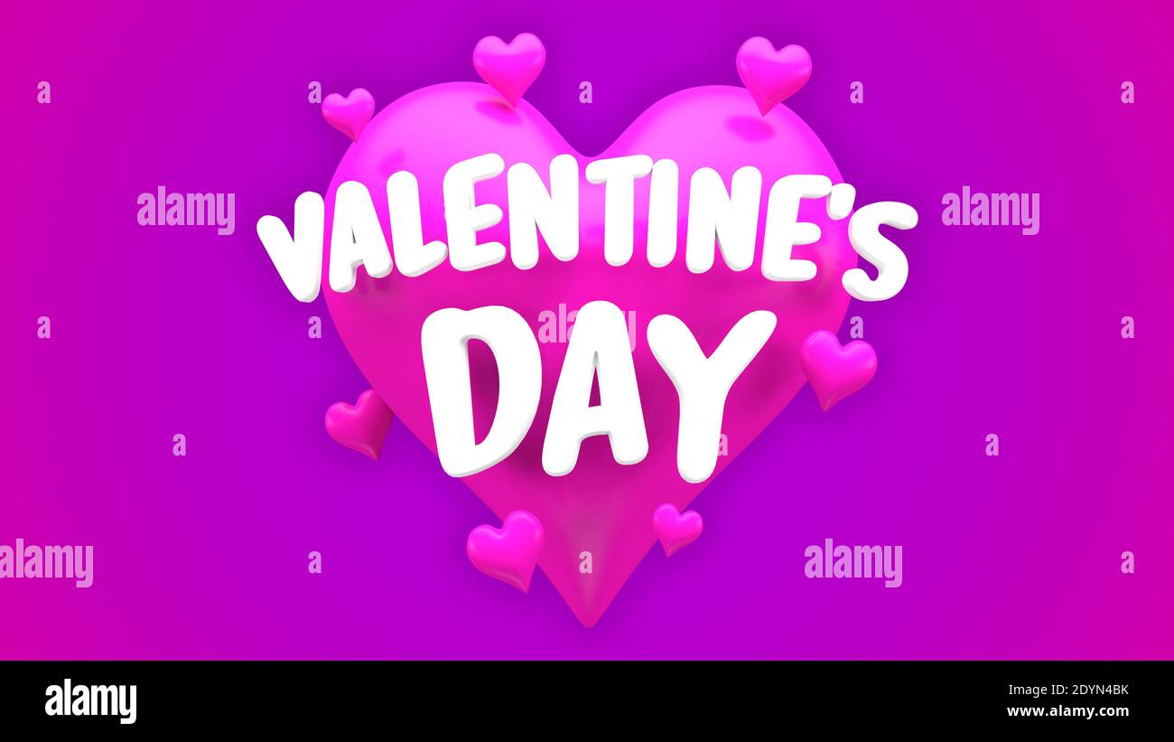 Heart with Valentine text and little hearts floating. Ideal for cards ...