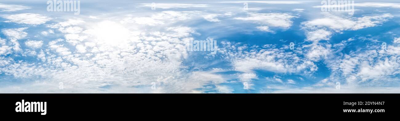 Blue sky with light clouds Seamless panorama in spherical ...