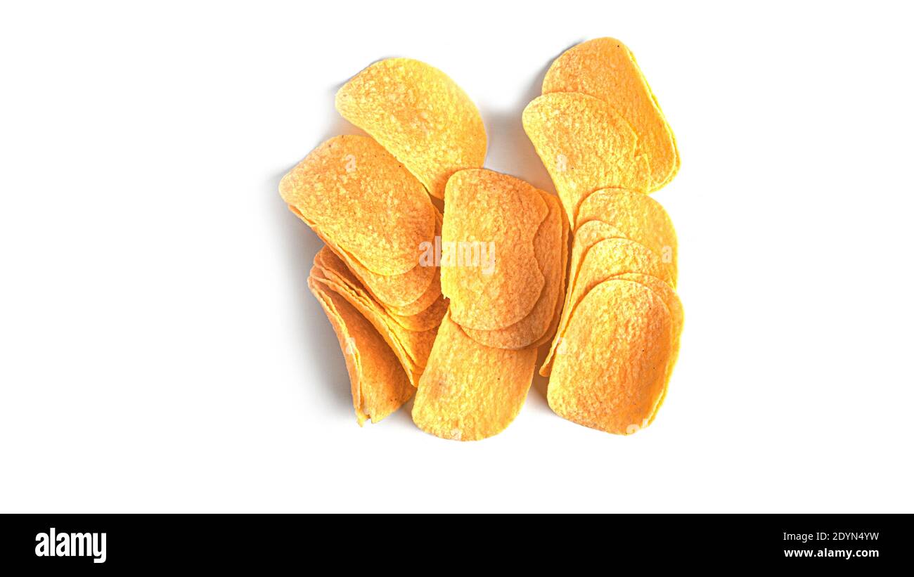 Potato chips on a white background. High quality photo Stock Photo - Alamy