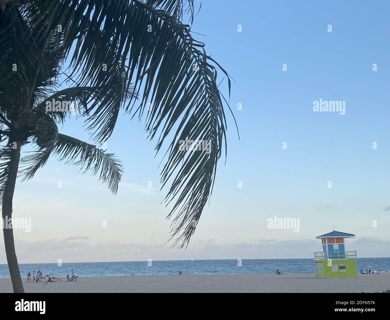 A beautiful shot of the colorful beach watch tower Stock Photo - Alamy