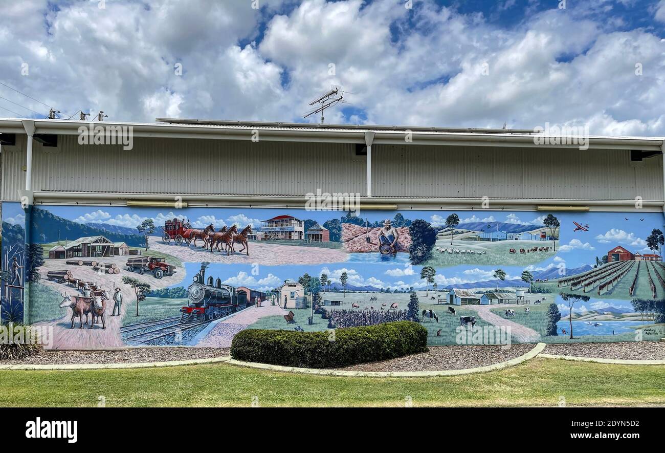 View of the Ambulance Station Heritage Mural covering the side wall of ...