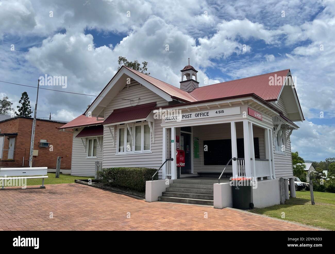 Facade of the historical Post Office, built in 1913 in the rural town ...