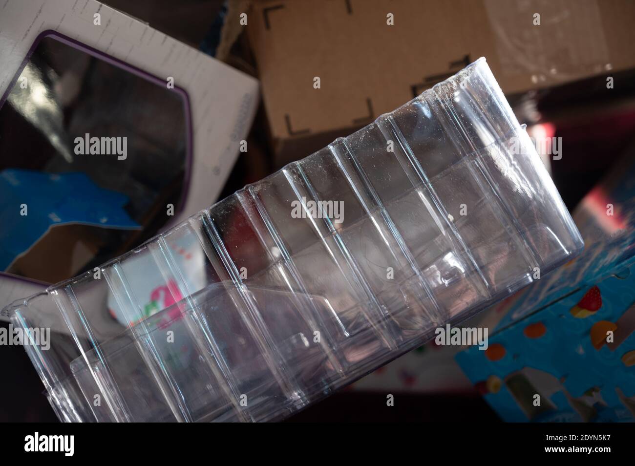 Packaging and display material discarded after opening Christmas ...