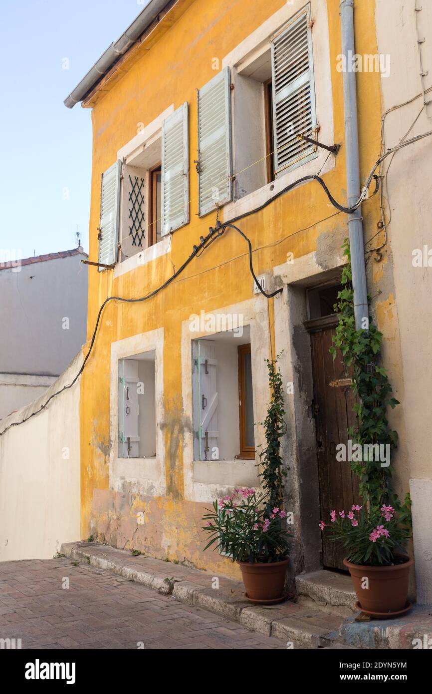 Marseille, France, Color washed Mediterranean style houses in the ...