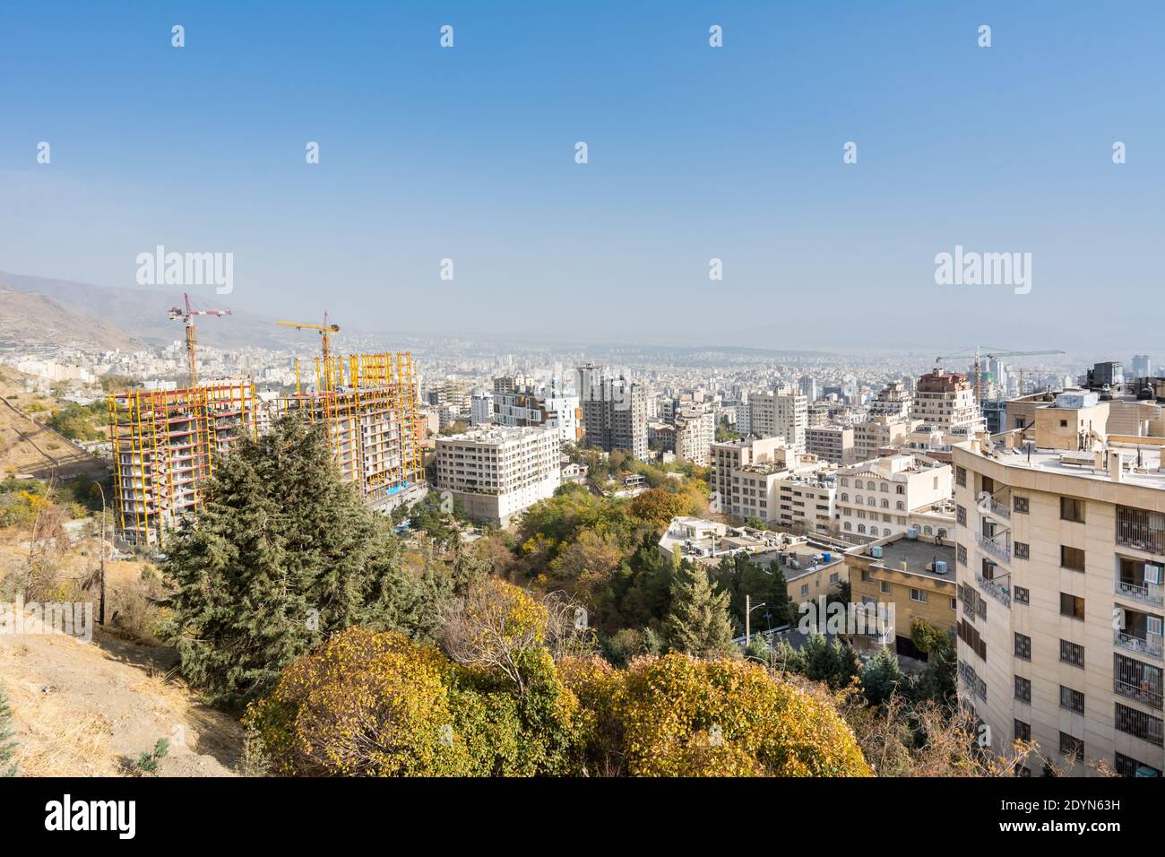 City view of Tehran City with modern buildings, Iran , view form ...