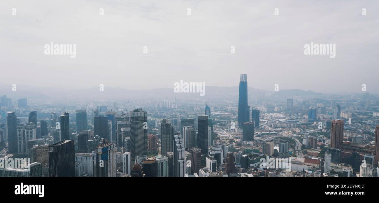 view of Kuala Lumpur city skyscrapper.Tun Razak Exchange building view ...