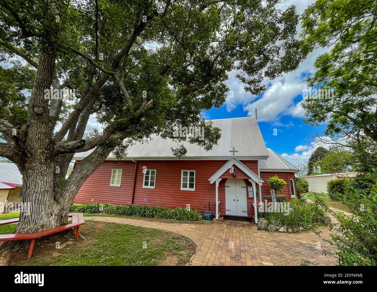Facade of the St Mary Anglican Church built in 1898 in the rural town ...