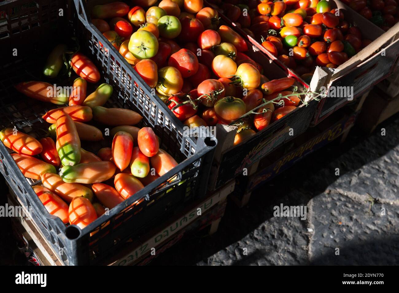 Naples, Italy Tomatoes for Sale at A Fruit Stand Stock Photo - Alamy