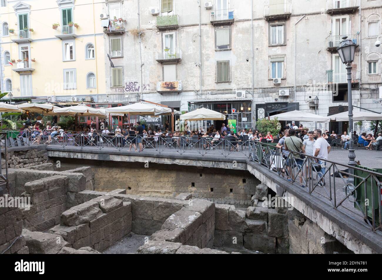 Naples, Italy Greco-Roman Ruins below Piazza Bellini Stock Photo - Alamy
