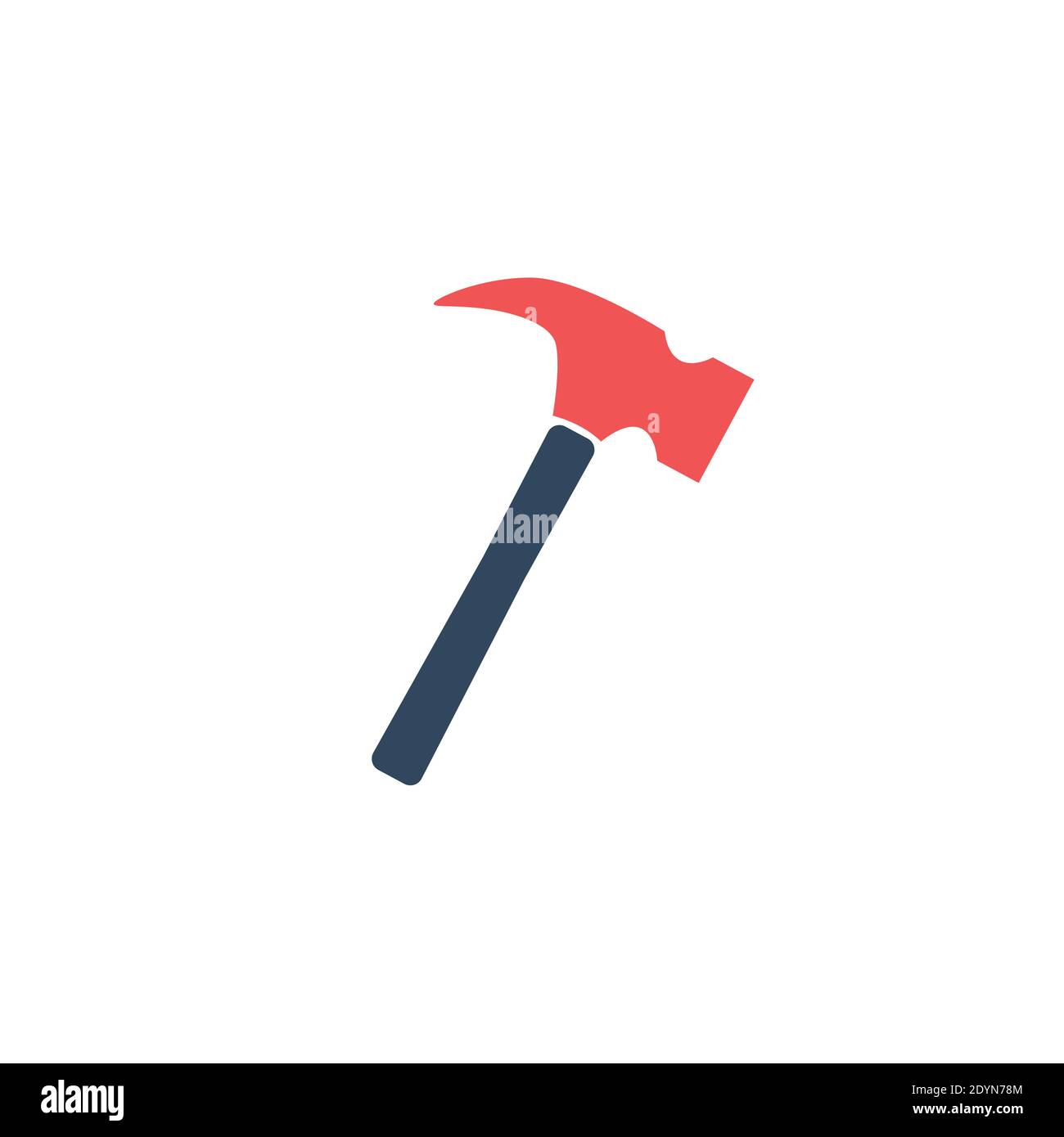 Carpenter hammer colored vector icon isolated on white background Stock ...