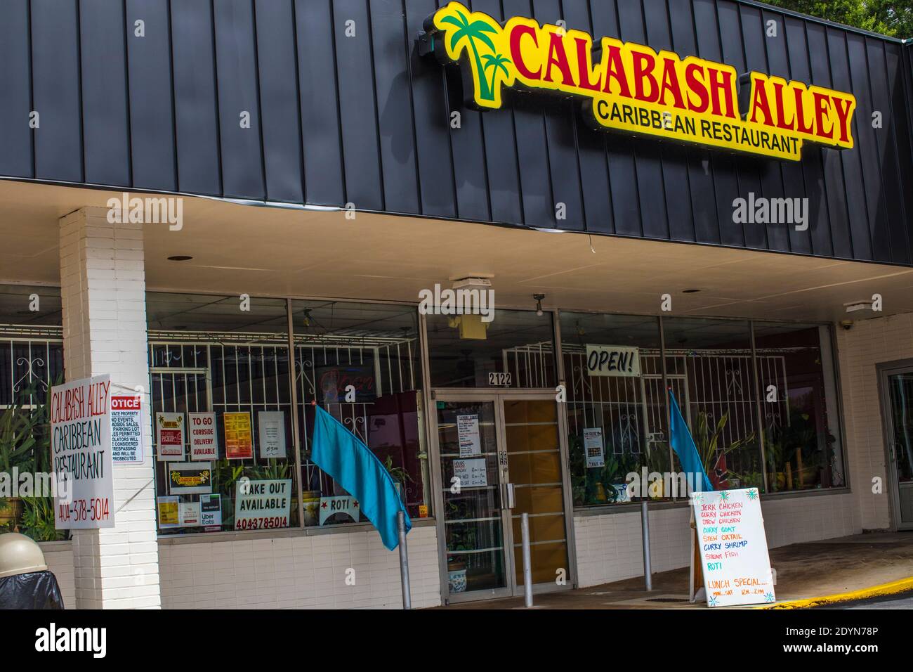 Decatur, Ga / USA - 07 07 20: Calabash Alley is a Caribbean urban ...