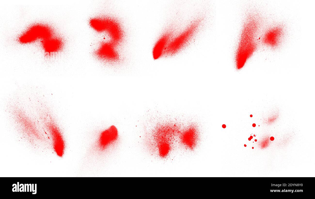 Beautiful red paint brushes isolated on white background for art design ...