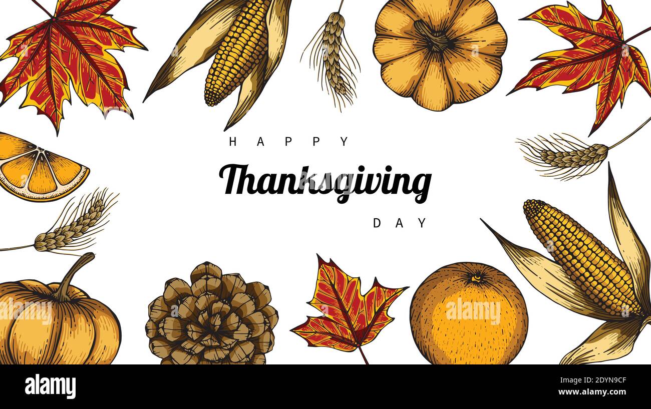 Thanksgiving day backgrounds and greeting card with flower and leaf ...