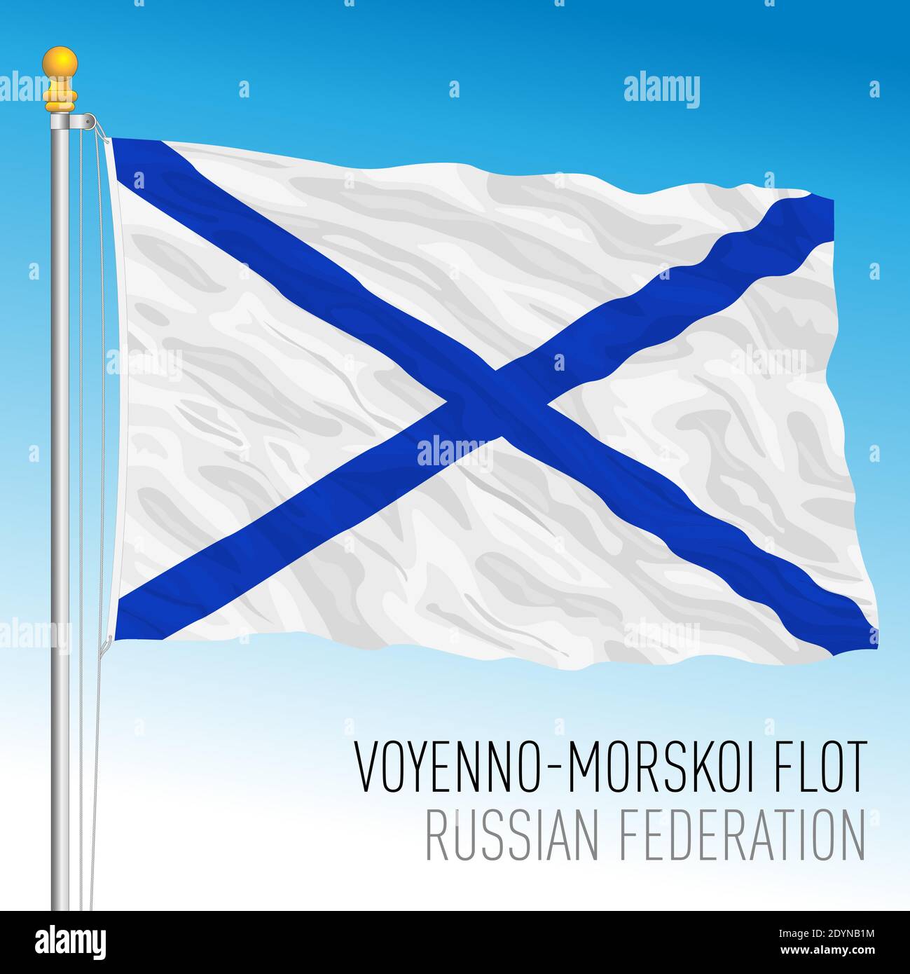 Russian navy flag, Russian Federation, vector illustration Stock Vector ...