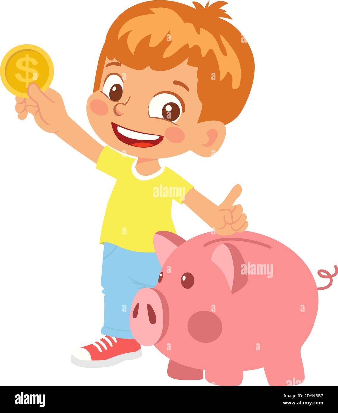 Boy Saving Money Clipart