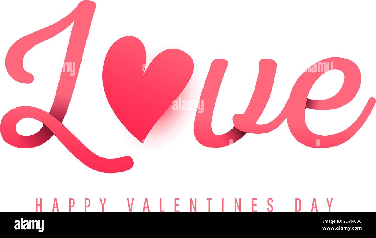 Minimal love concept. Creative text with love shape on white background ...