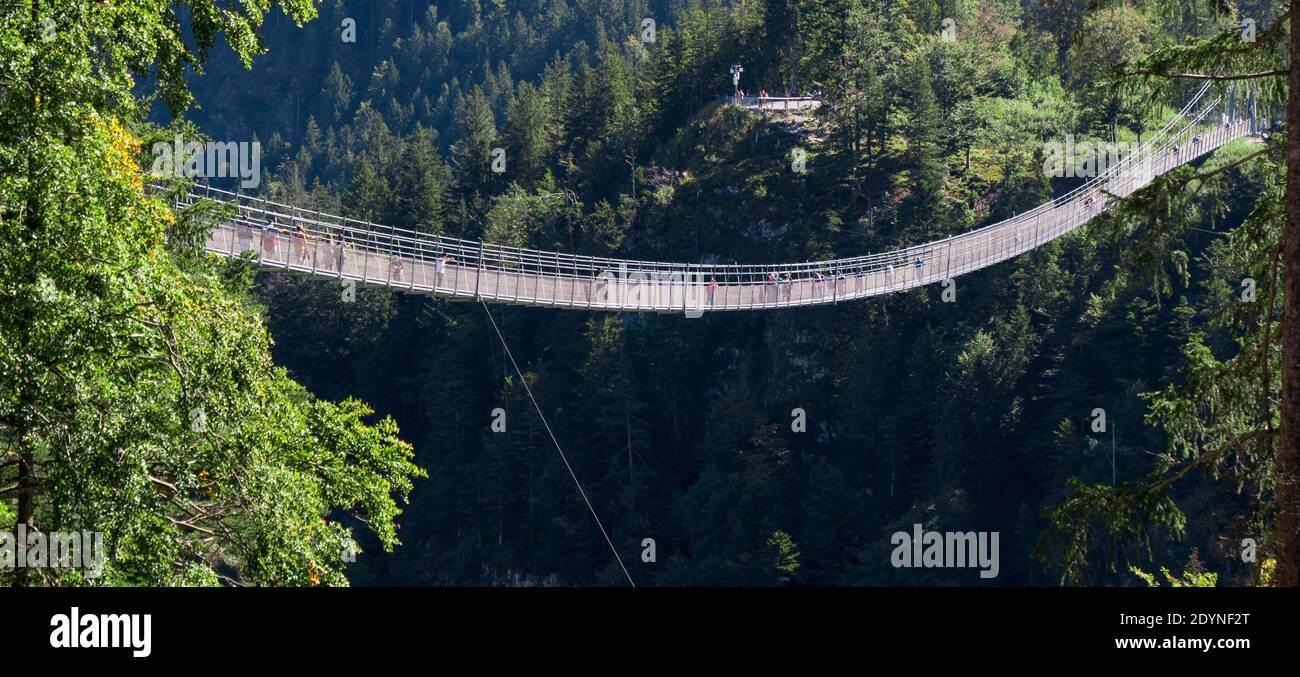 Pedestrian suspension bridge highline179, Reutte, Tyrol, Austria Stock ...