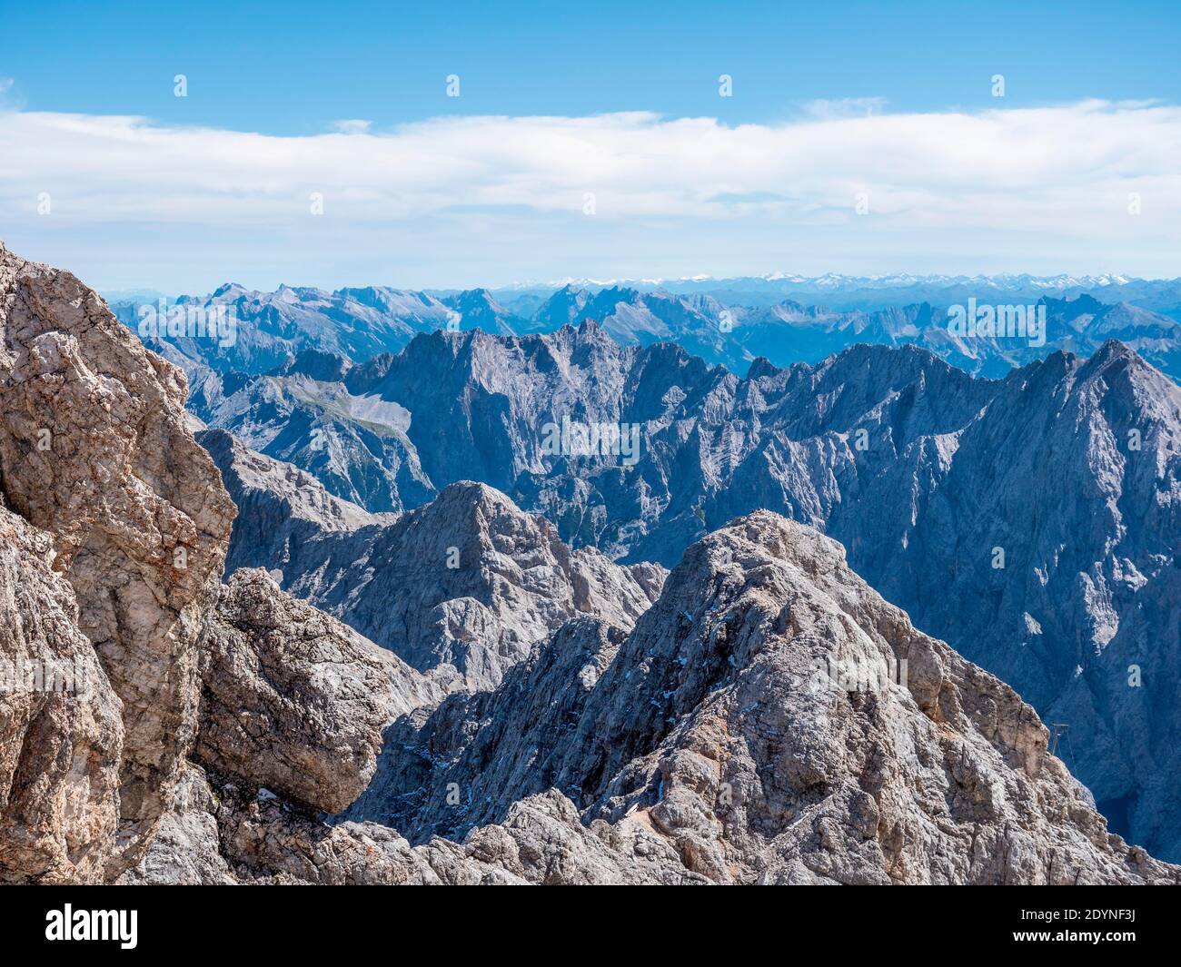 Panorama of the Alps from the Zugspitze, Zugspitze, Allgaeu, Bavaria ...