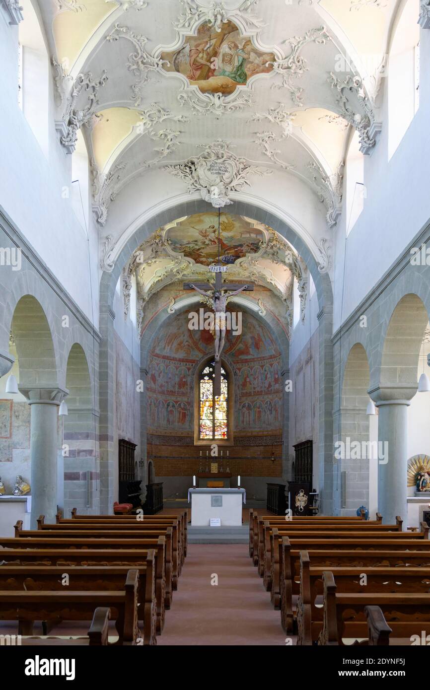Church nave with chancel, Church of St. Peter and Paul, interior view ...