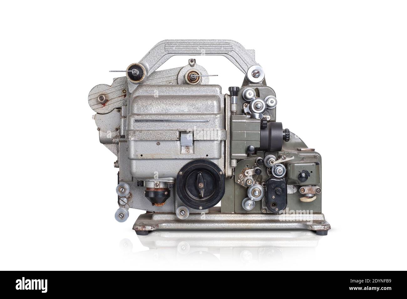 old film projector isolated on white background Stock Photo - Alamy