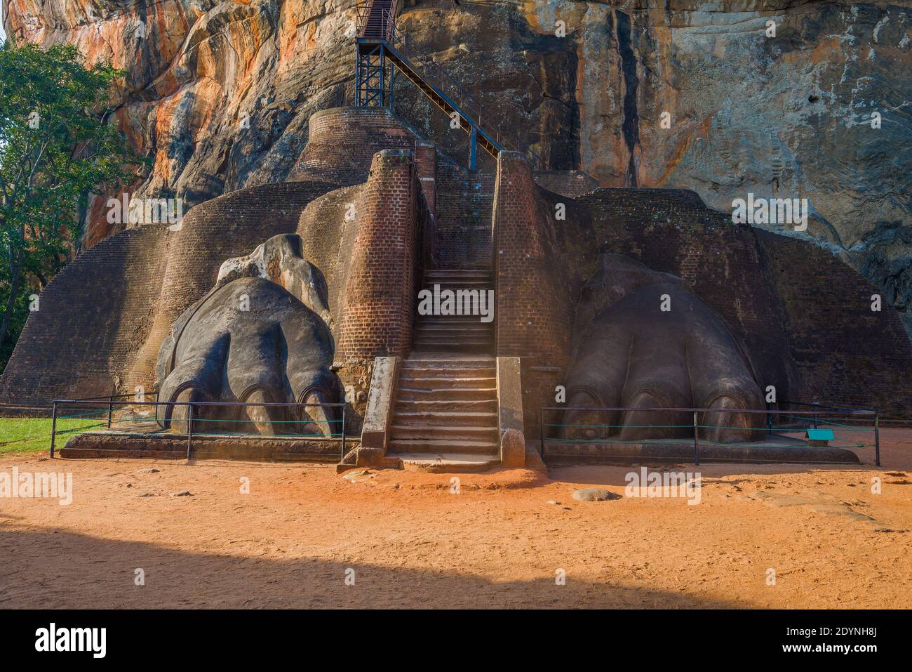 Two ancient lion paws on the Lion's terrace. Fragment of the ruins of ...