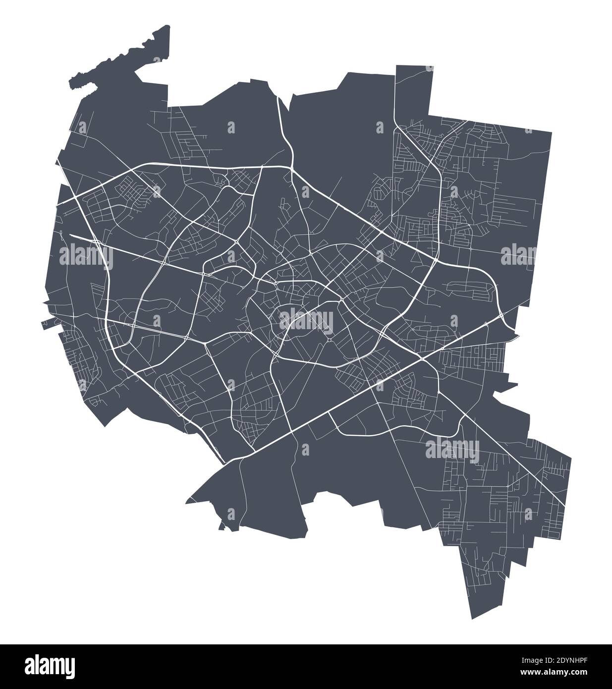 Bialystok map detailed map Cut Out Stock Images & Pictures - Alamy