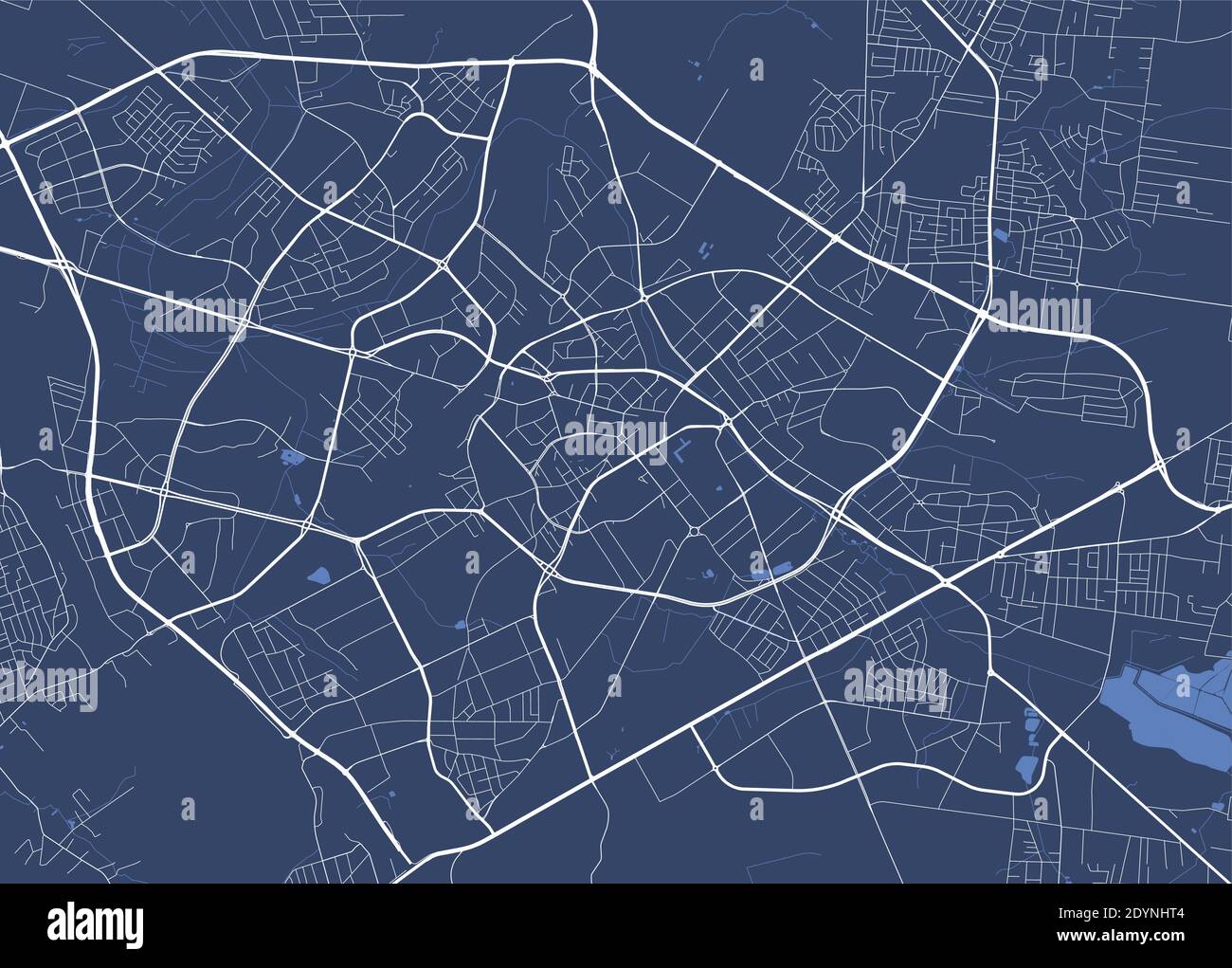 Detailed map of Bialystok city administrative area. Royalty free vector ...