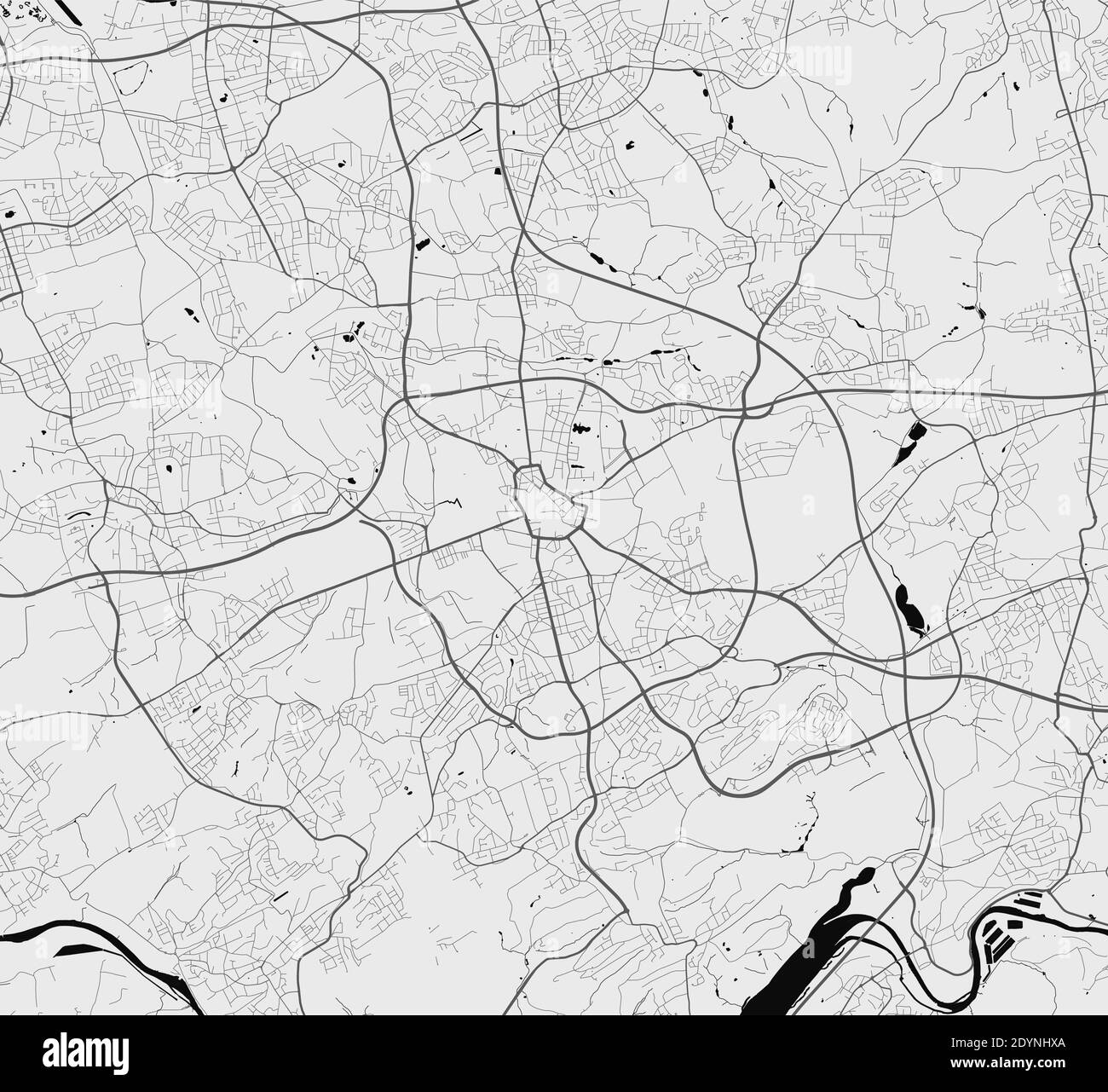 Urban city map of Bochum. Vector illustration, Bochum map art poster ...
