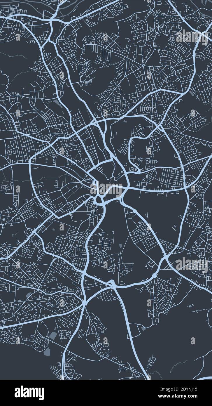 Detailed map of Bradford city administrative area. Royalty free vector ...
