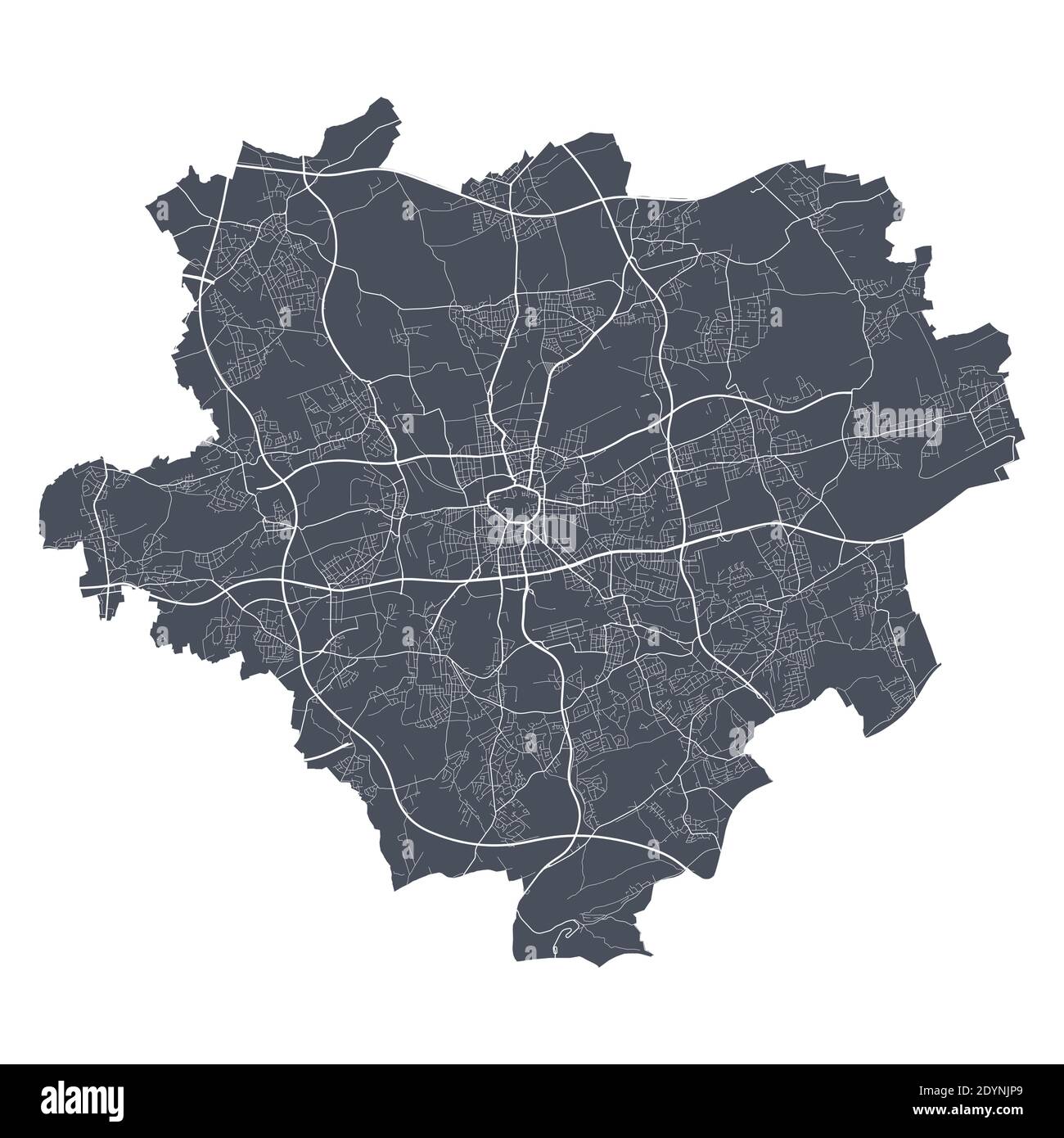 Dortmund map. Detailed vector map of Dortmund city administrative area. Cityscape poster ...