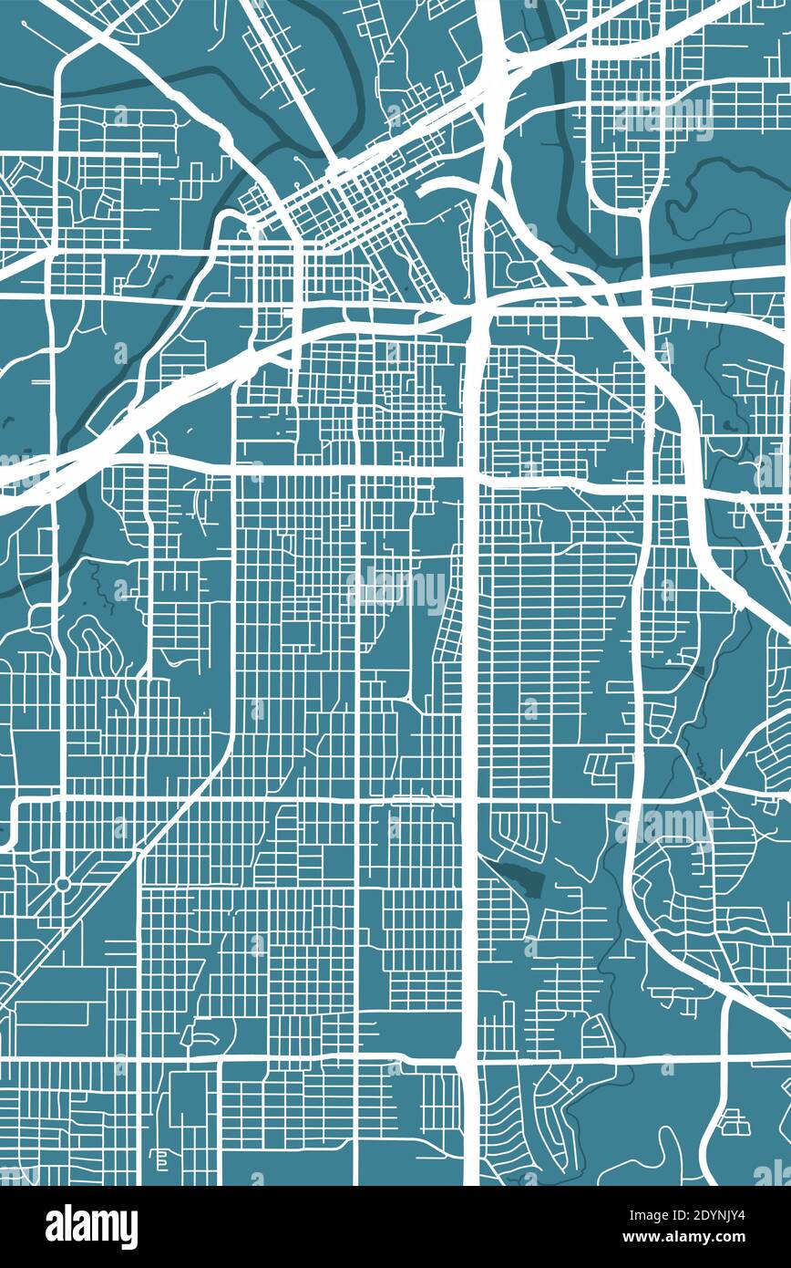 Detailed map of Fort Worth city administrative area. Royalty free ...