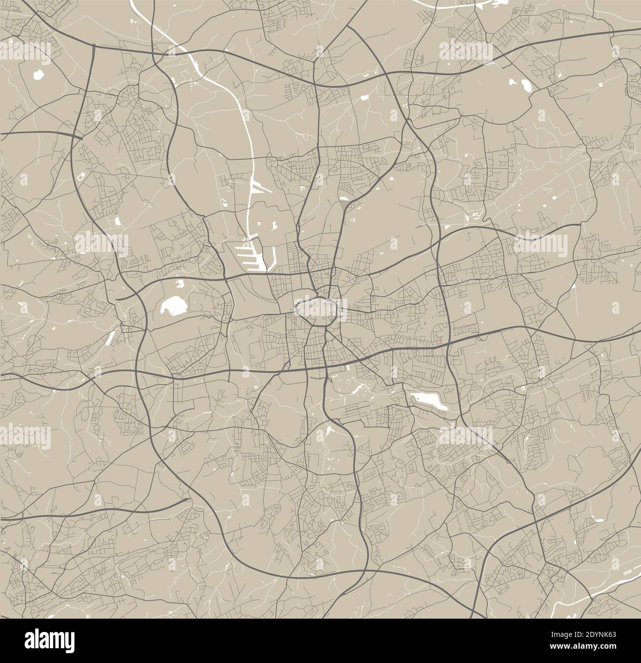 Detailed map of Dortmund city administrative area. Royalty free vector illustration. Cityscape ...