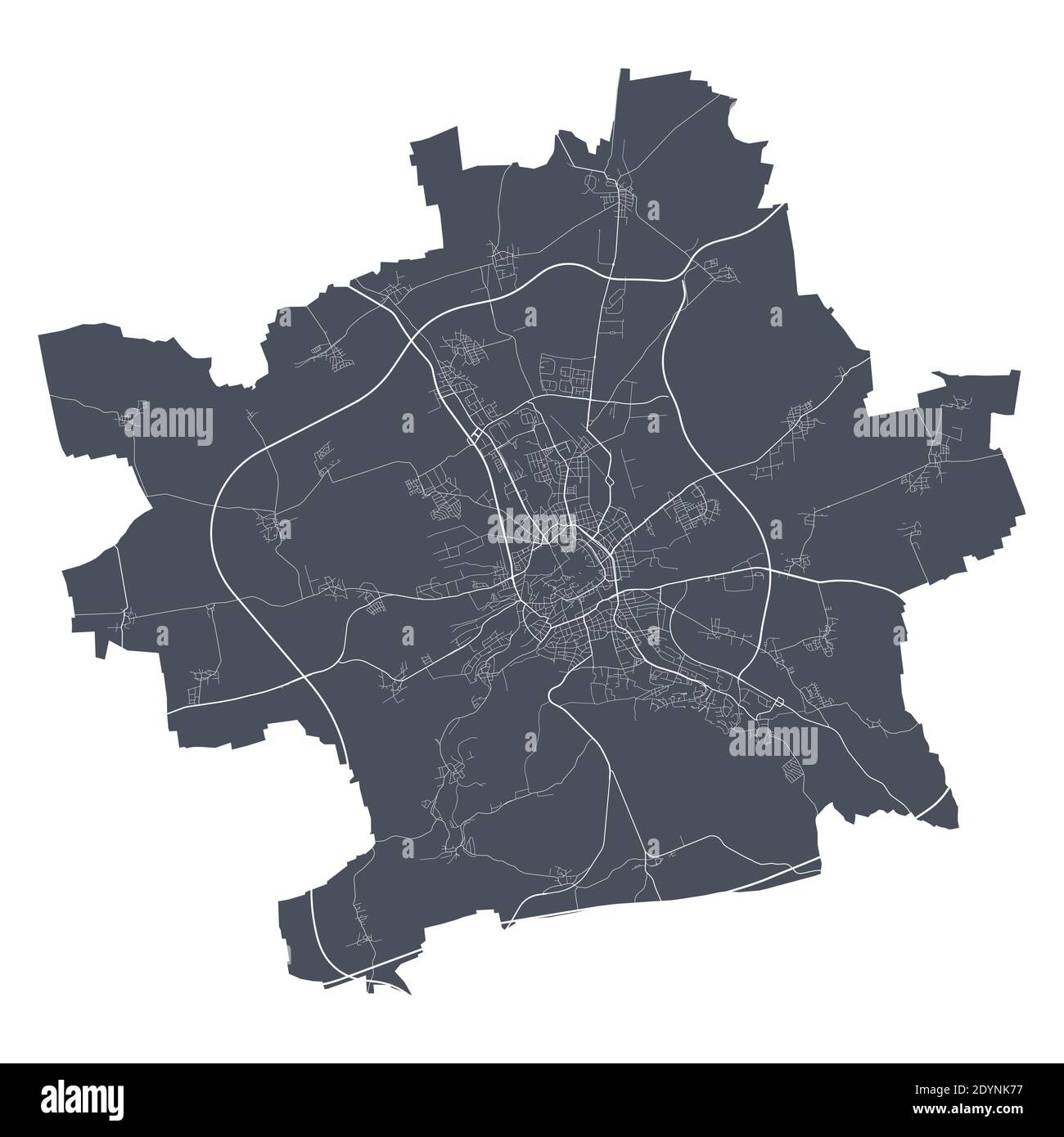 Erfurt map. Detailed vector map of Erfurt city administrative area ...
