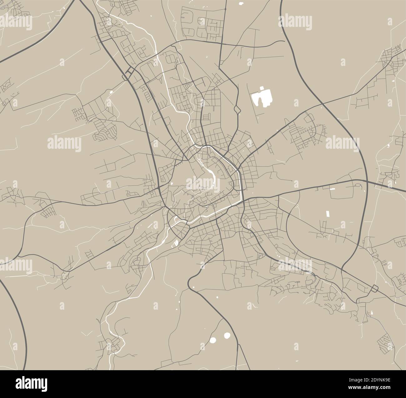 Detailed map of Erfurt city administrative area. Royalty free vector ...
